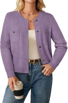 Grace Karin Cardigan &eacute;l&eacute;gant pour femme - Col rond - Manches longues - Bouton - Chaud, S