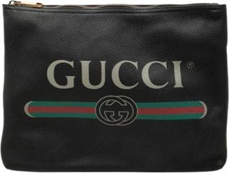 Gucci Pre-owned Sac bandouli&egrave;re en cuir imprim&eacute; - Femme - Pre-owned - Noir - Taille: ONE Size