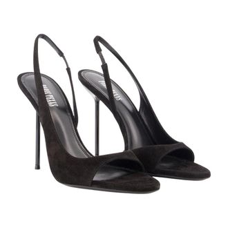 PARIS TEXAS Womens Lidia Slingback Pumps - Paris Texas Leather Black Calfskin Shoes