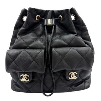Chanel Pre-owned Sac seau Matelass&eacute; Coco Mark &agrave; deux poches - Femme - Pre-owned - Noir - Taille: ONE Size