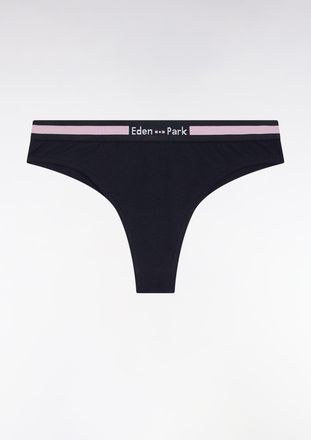 Eden Park Culotte Tanga En Jersey Stretch Marine À Logo