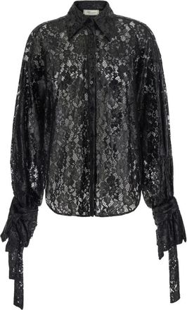 Blumarine Spitzen-Hemd Rebrod&eacute; - - Blouses & Shirts - Damen - Schwarzk - XS