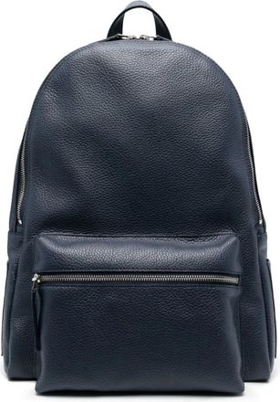 Orciani Rucksäcke - Textured Leather Backpack With Adjustable Straps - Gr. unisize - in Blau - für Damen