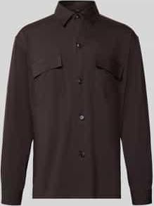 HUGO BOSS Regular Fit Overshirt aus Leinen-Mix