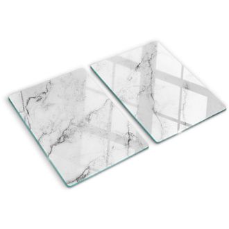Tulup Tulup - Planche de cuisine, couvre plaque, verre planche d&eacute;couper, verre tremp&eacute; - 2 x 40 x 52 cm - Marbre