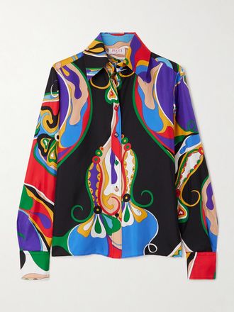 Pucci Hemd Aus Bedrucktem Seiden-twill - Mehrfarbig