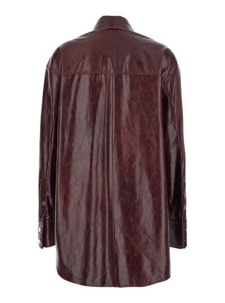 Sportmax Womens Bordeaux Jacket With Classic Collar Lamb Coat