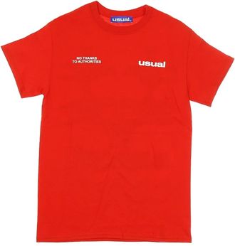 Usual Homme, Tops, Rouge, Taille: XL T-shirt col rond rouge 100% coton