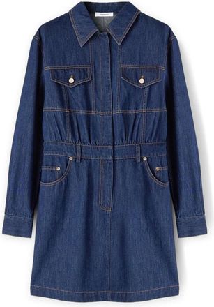 Motivi Femme, Robes, Bleu, Taille: 38 FR Robe-chemise courte en jean
