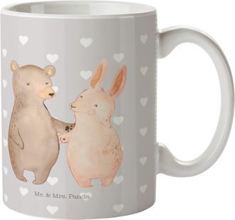Mr. & Mrs. Panda Kindertasse B&auml;r und Hase Umarmen - Geschenk, Trinklernbecher, f&uuml;r Immer, Bruchsicher, Kinderbecher, Freundin, Freunde, Freundinnen, Kindergeburtstag, 