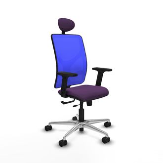 Piqueras y Crespo Stuhl aus Netzstoff mit 2D-Armlehnen, h&ouml;henverstellbarer Lendenwirbelst&uuml;tze und festem Kopfteil, ausgestattet mit Syncro/Traslack und Schneideschaum. 