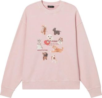 Tout à Coup sweat à imprimé chien - Rose