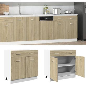 vidaXL Schubunterschrank Lyon Sonoma-Eiche 80x46x81,5 cm Holzwerkstoff Vidaxl