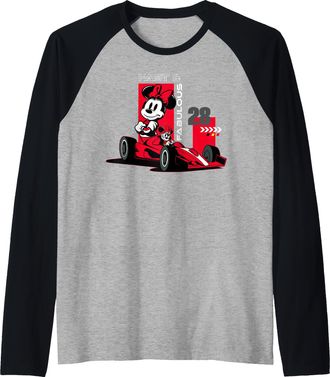 Disney Racing Minnie Mouse Fast & Fabulous Race Car Driver Raglan