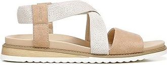 Dr. Scholls Womens Islander Strappy Flat Sandal, Tawny Birch Microfiber, 37.5 EU