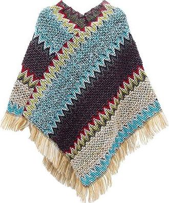 Generic Poncho Femme Hiver Chaud Chale Femme Hiver Chaud Cape Femme Effet enveloppant &Eacute;charpe Longue Ample Style Ethnique