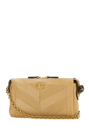 Valentino Garavani Womens Beige Nappa Leather Panthea Crossbody Bag Goldbeige Borse A Tracolla