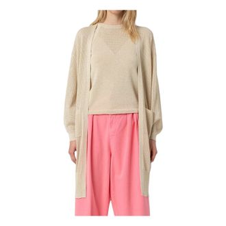 Fracomina Gestrickte Strickjacke Regular Fit - - Knitwear - Damen - Beige - XL