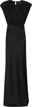 Max Mara Femme, Robes, Noir, Taille: 36 FR Randers Silk Satin Cr&ecirc;pe Maxi Dress