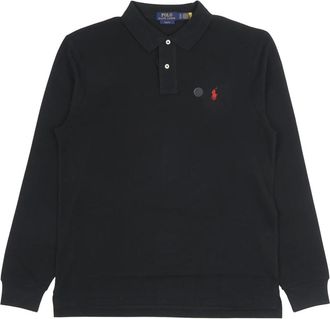 Polo Ralph Lauren Homme, Tops, Noir, Taille: XL Polo Slim Fit Manches Longues