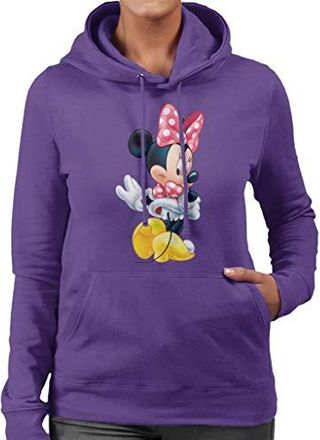Disney Christmas Minnie Mouse Showing Off Her Shoes Womens Hooded Sweatshirt