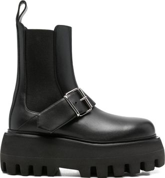 Alexander McQueen Sofa Buckle Ankle Boots