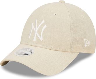 New Era Baseball Fanartikel New York Yankees MLB Frauen Beige Leinen verstellbar 9Forty Adjustable Cap - One-Size