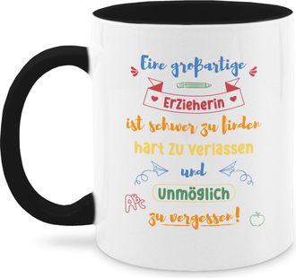 Shirtracer Tasse Tassen 325ml - Eine großartige Erzieherin ist schwer zu finden | Geschenk Erzieherin Abschied Erzieherin Kindergarten | Abschiedsgeschenk Erzieh
