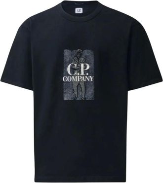 C.P. Company C.p. Company, Homme, Tops, Noir, Taille: L T-shirt Marin Anglais