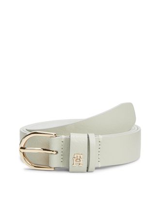 Tommy Hilfiger Lederg&uuml;rtel TOMMY HILFIGER EFFORTLESS 2.5 MONO, Damen, Gr. 11,5, soft cream, Web, Rindsleder, unifarben, G&uuml;rtel Lederg&uuml;rtel, Gr&ouml;&szlig;enverstellbar durch S