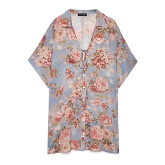 Fiorella Rubino Shirt mit Blumenprint - - Blouses & Shirts - Damen - Blau - S