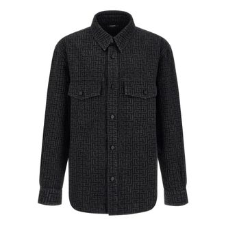 Balmain Pure Cotton Overshirt - - Jackets - Herren - Schwarzk - L