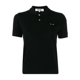 Comme Des Gar&ccedil;ons Heart-Patch Polo Shirt - - Tops - Damen - Schwarzk - XL