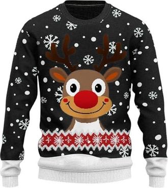 Generic Pull Moche De Noel Homme Humour, Sweat Pull Noel Drole Impression No&euml;ls Fantaisie Sweat-Shirt De No&euml;l Pour Homme Ugly Christmas Sweater Manches Longue