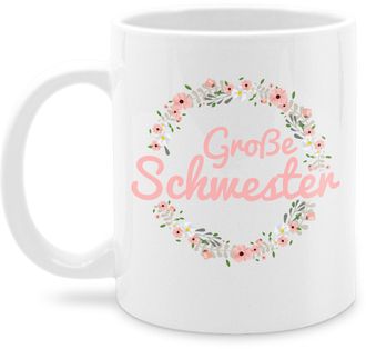 Shirtracer Tasse Tassen 325ml - Gro&szlig;e Schwester - rosa - 325 ml - Wei&szlig; - grosse beste schwestern geschenk f&uuml;r big sister best sis geschenke 2023 fuer verk&uuml;nden 2
