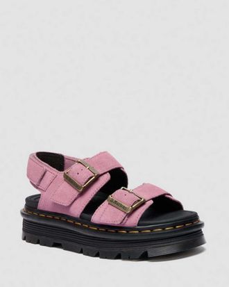 Dr. Martens Su&egrave;de Zebzag Wildleder Sandalen in Rosa, Gr&ouml;&szlig;e: 36