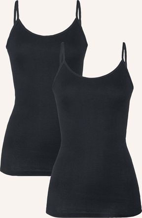 Hessnatur Hessnatur Spaghetti Top Fitted 2er-Set schwarz
