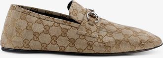 Gucci Vintage-effect GG fabric loafers - GUCCI - gender_Man