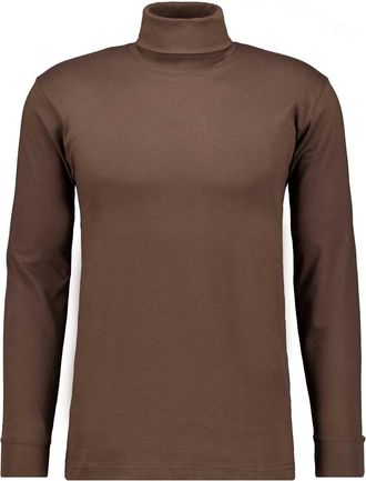 Ragman Herren Basic Rollkragenshirt Langarm Mokka-083, XXL