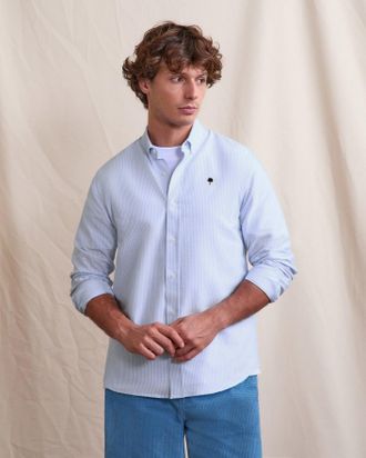 Faguo Chemise ray&eacute;e bleu ciel