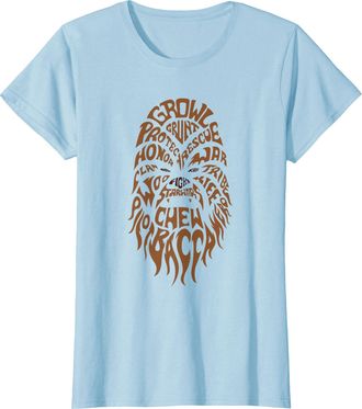 Star Wars Chewbacca Text Head T-Shirt