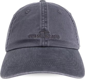 Stone Island Homme, Accessoires, Gris, Taille: ONE Size Logo Cap