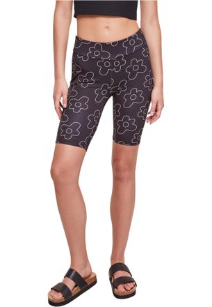 Urban Classics Ladies High Waist AOP Tech Cycle Shorts Frauen Short schwarz XXL