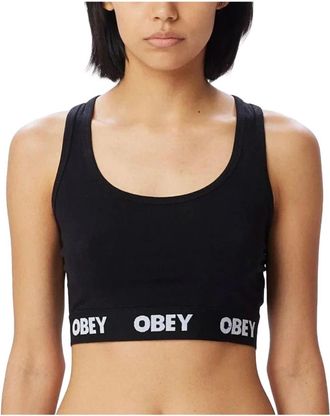 Obey Femme, Tops, Noir, Taille: 38 FR Cropped Tank