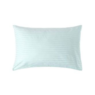 Homescapes Damast Kissenbezug Aqua 48x74 cm mit Satin-Streifen & Hotelverschluss, 100% ägyptische Baumwolle, Fadendichte 330