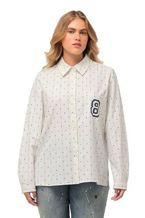 Ulla Popken Chemise avec Poche plaqu&eacute;e Blouse, Blanc, 52/54 FR Femme