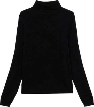 Oltre Femme, Pulls, Noir, Taille: 42/44 FR Pull Col Roul&eacute; en Maille Fine M&eacute;lange Viscose