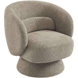 Sweeek 360&deg;-Drehsessel mit Stoffbezug, Stoff, Beige