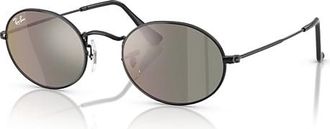 Ray-Ban Oval Flat Lenses Sonnenbrillen Schwarz Fassung Braun Glas 51-21
