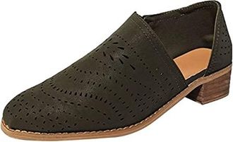 Generic Bottes basses creuses pour femme avec d&eacute;coupe &agrave; talon unique - Chaussures &agrave; fermeture &eacute;clair - Sandales d&eacute;contract&eacute;es pour femme - Sandales habill&eacute;es 